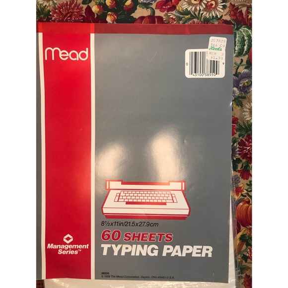 Mead | Office | Vintage Mead Erasable Bond Typing Paper 4 Typing Paper ...